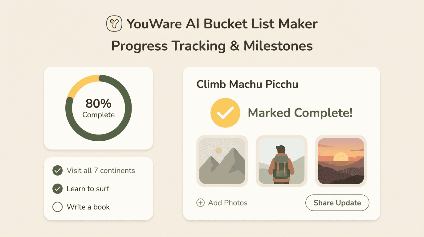 AI Bucket List Maker — Create & Share Your Goals | YouWare