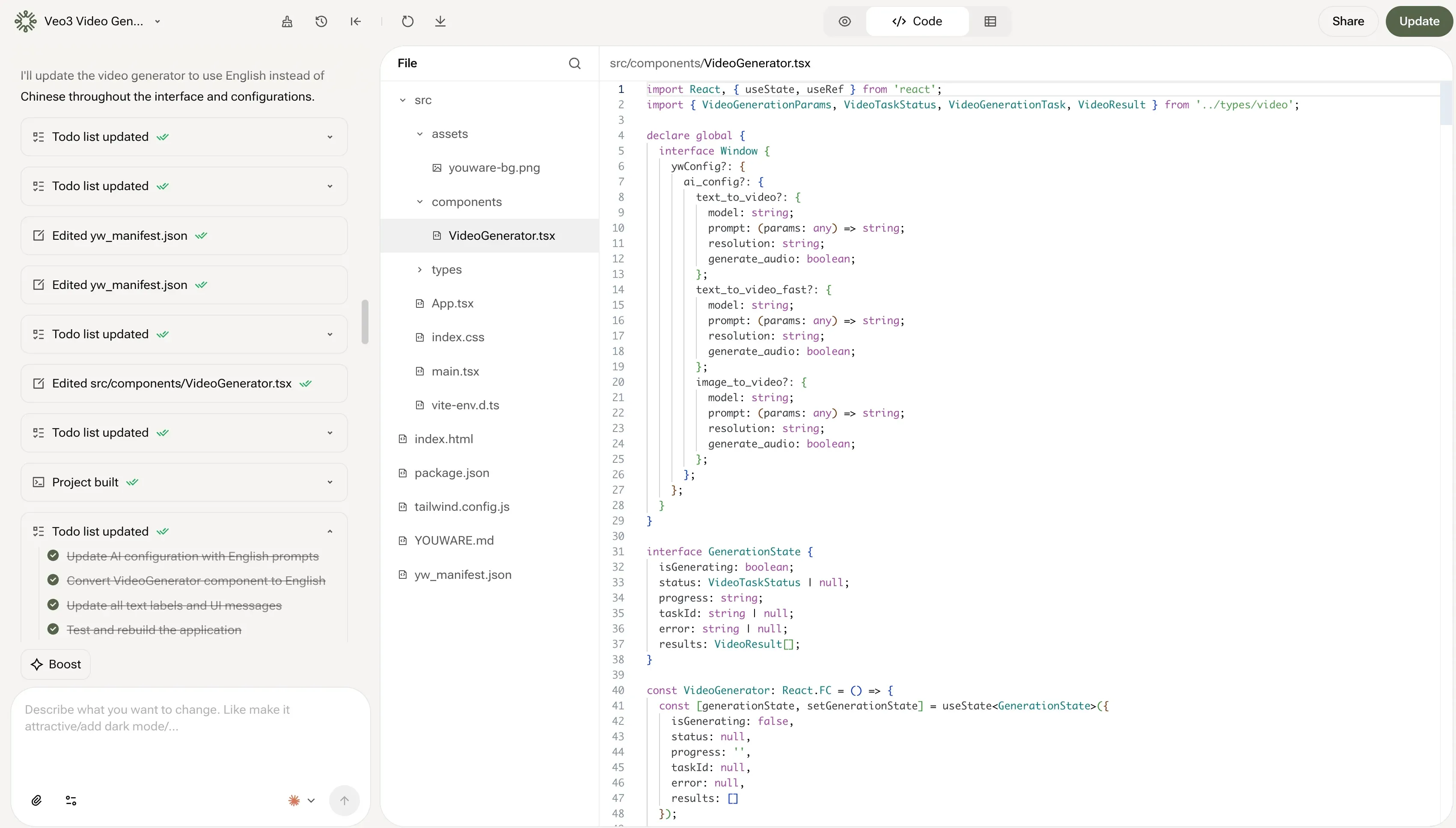 AI Code Editor - Natural Language to Code | YouWare