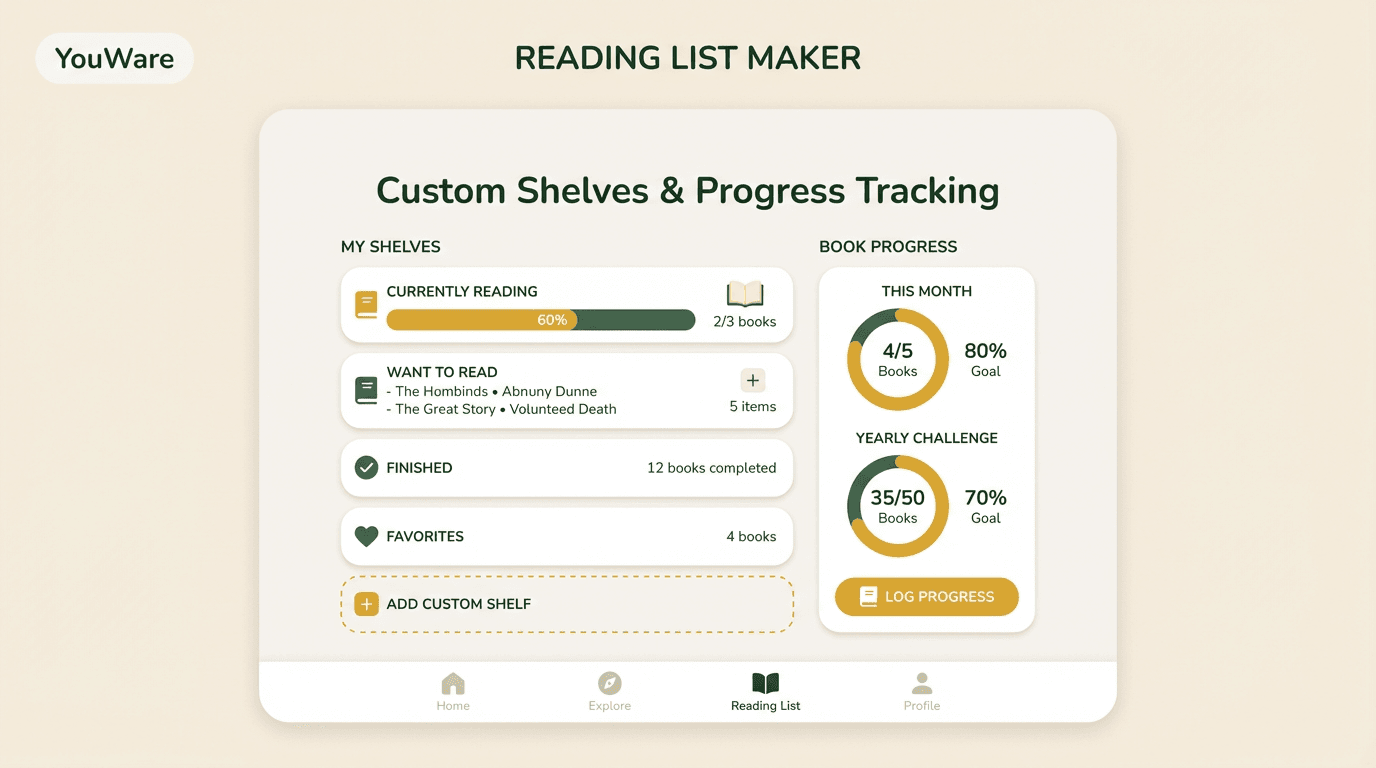 Reading List Maker — Track Books & Reading Goals | YouWare
