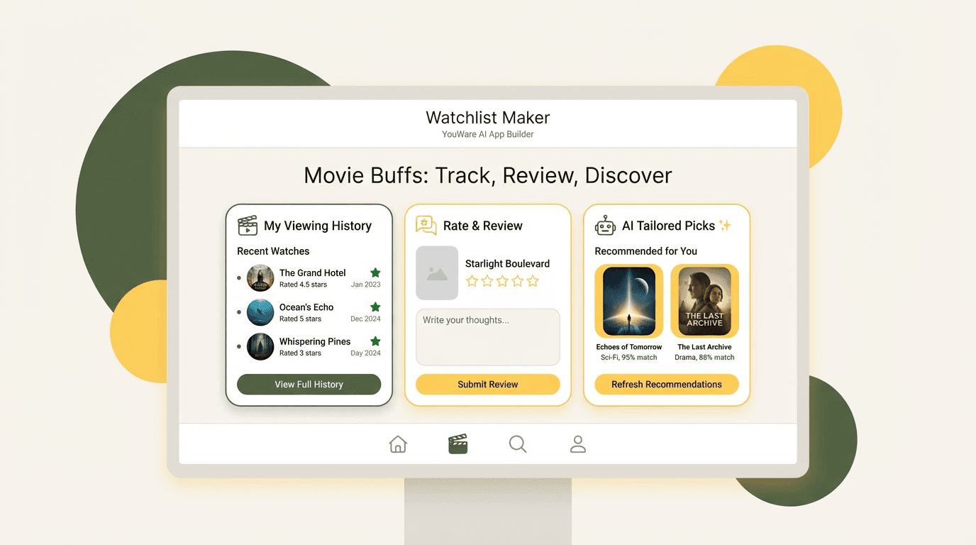 Watchlist Maker — Track Movies & Shows Online | YouWare